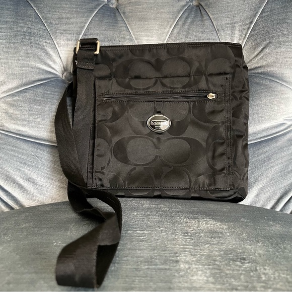 Coach | Bags | Coach Getaway Signature Nylon File Bag In Black | Poshmark